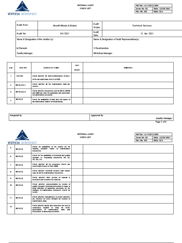 4VAS QM - Audit-Tech Services | PDF | Audit | Internal Audit
