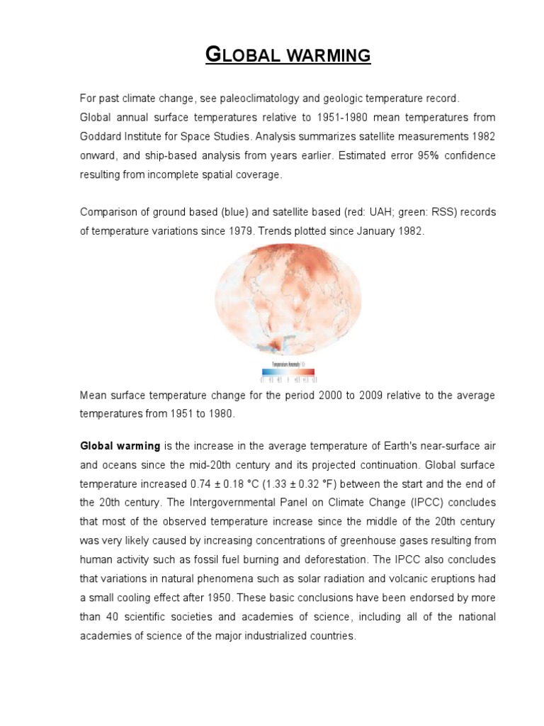 Global Warming Project | PDF | Climate Change | Greenhouse Effect