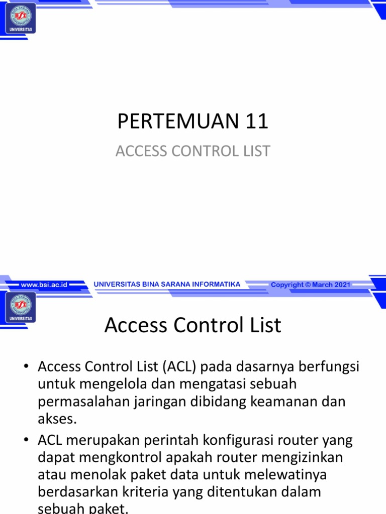 Pertemuan 11: Access Control List | PDF