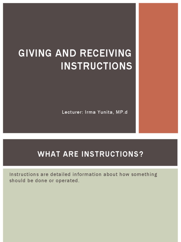 Giving and Receiving Instructions | PDF | Neuropsychological Assessment ...