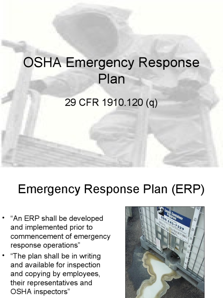 OSHA Emergency Response Plan: 29 CFR 1910.120 (Q) | Download Free PDF ...