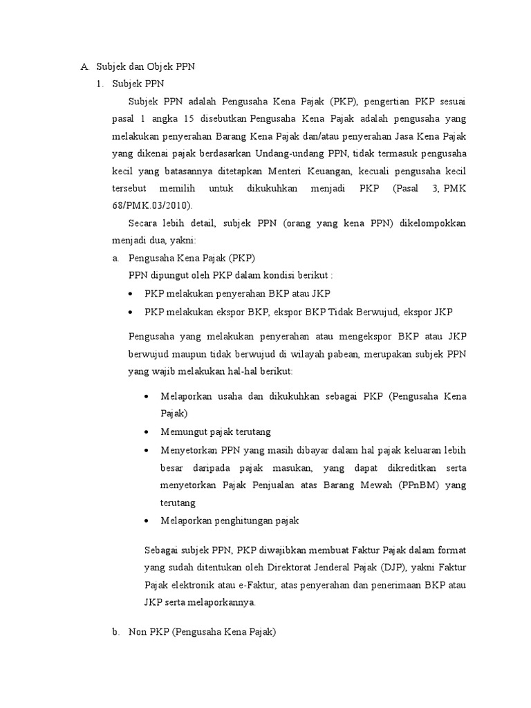 Subjek Dan Objek PPN | PDF