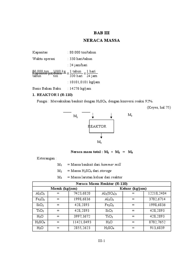 Bab Iii Neraca Massa | PDF