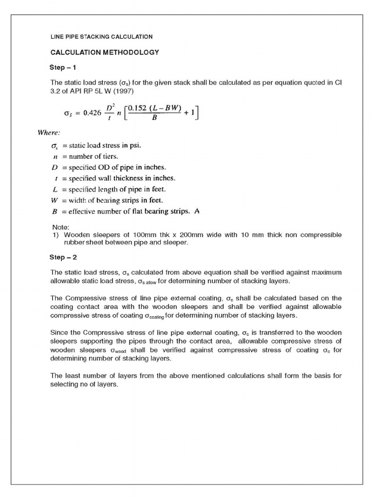 Line Pipe Stacking Calculation | PDF