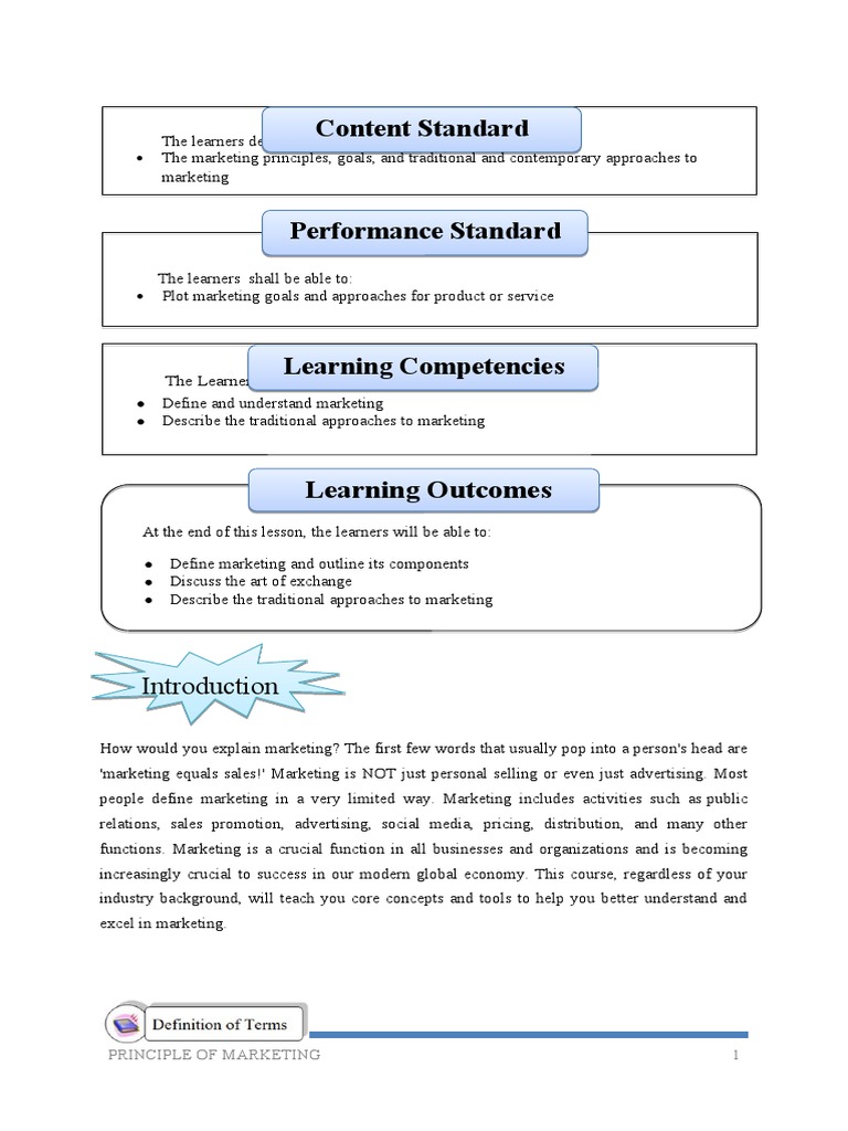 Principle of Marketing Module 1 Week 1 | PDF | Online Advertising ...