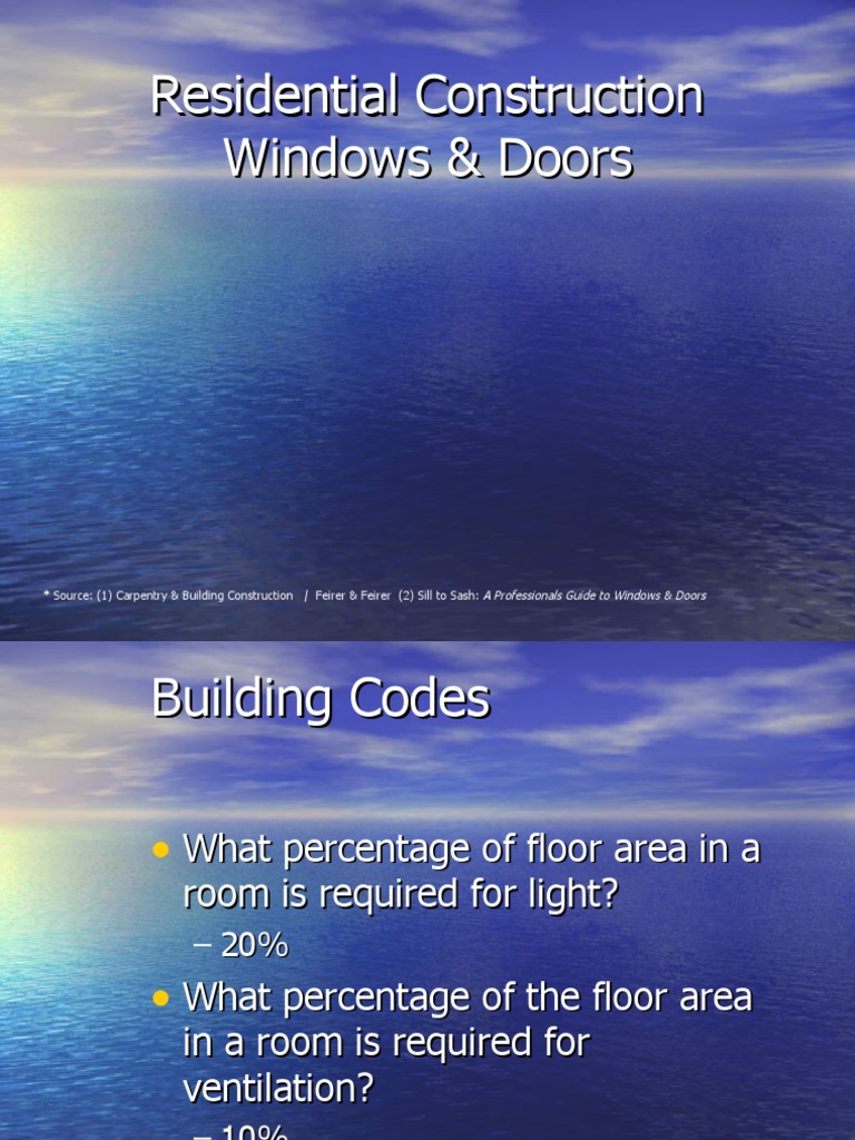 Residential Construction Windows & Doors | PDF | Window | Door