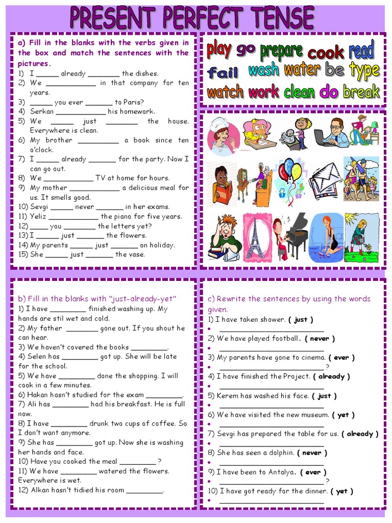 Present Perfect Tense - 21861 | PDF | Meal | Eating Behaviors Of Humans