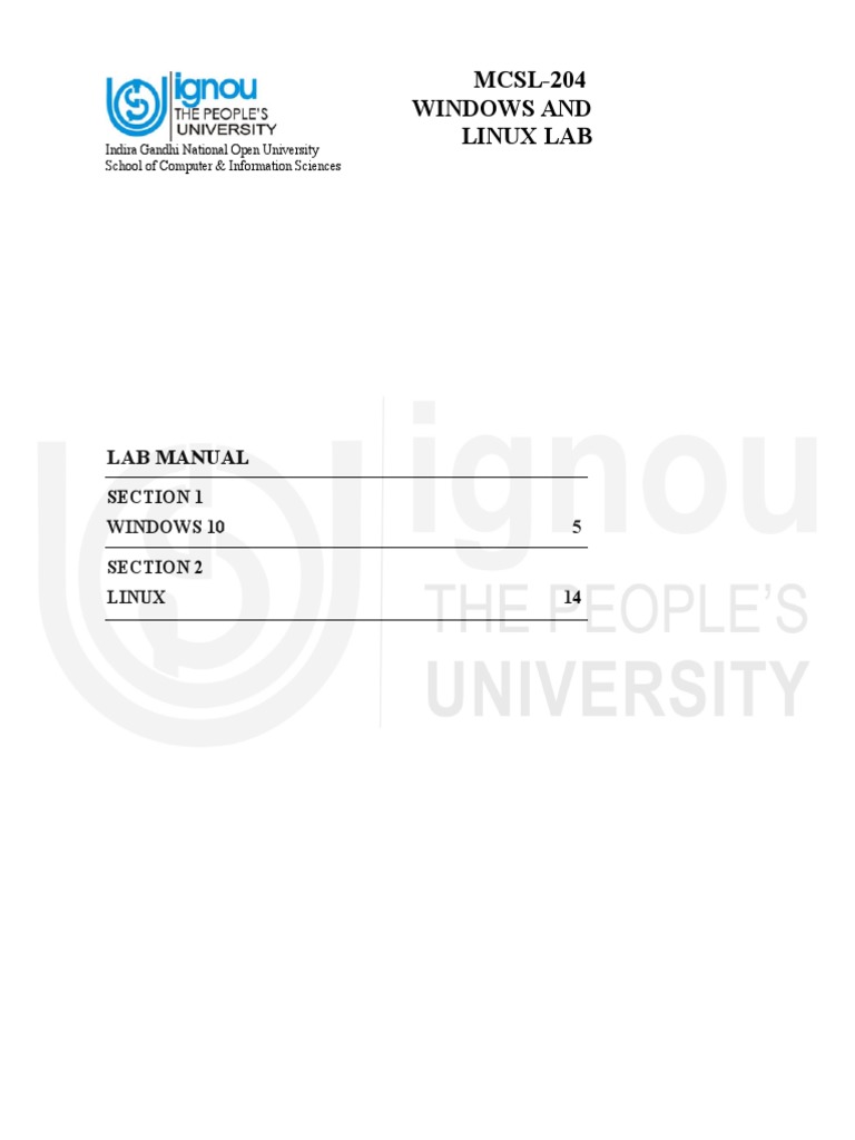 MCSL-204 Windows and Linux Lab | PDF | Windows 10 | Microsoft Windows