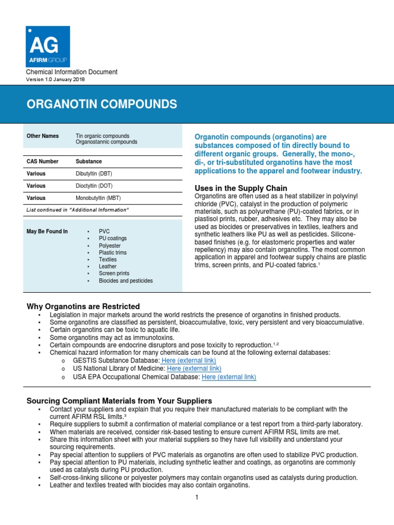 Afirm Organotin Compounds | PDF | Polyvinyl Chloride | Plastic