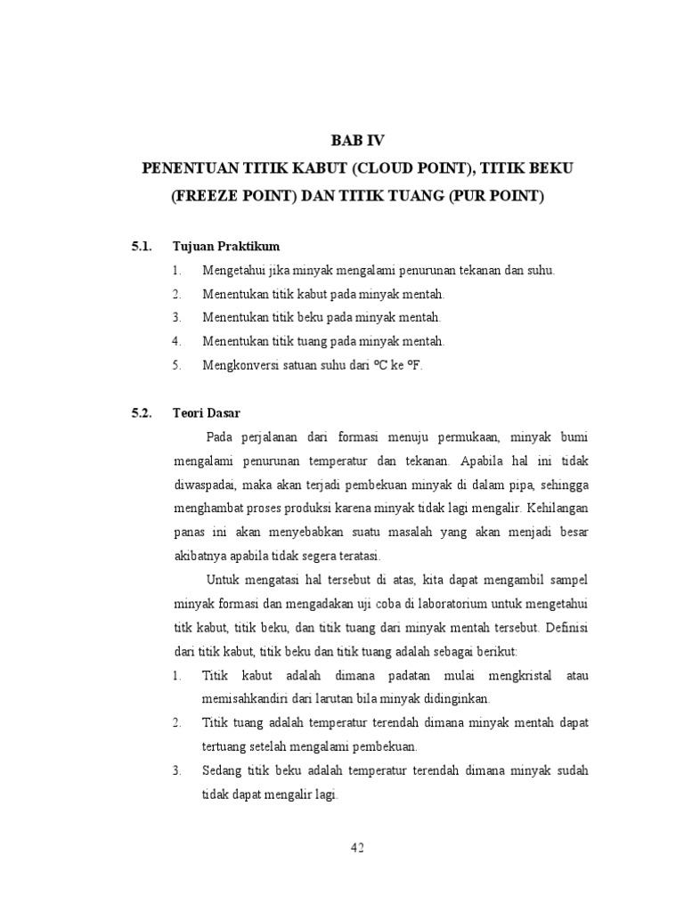 Penentuan Titik Kabut, Beku, Tuang | PDF