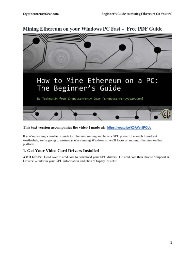 Mining Thereum On Your Windows PC Fast - Free PDF Guide | PDF | Graphics Processing Unit ...