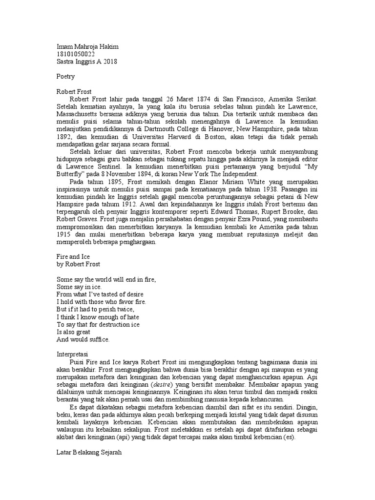 Robert Frost Feat Matthew Arnold Poetry Analysis | PDF