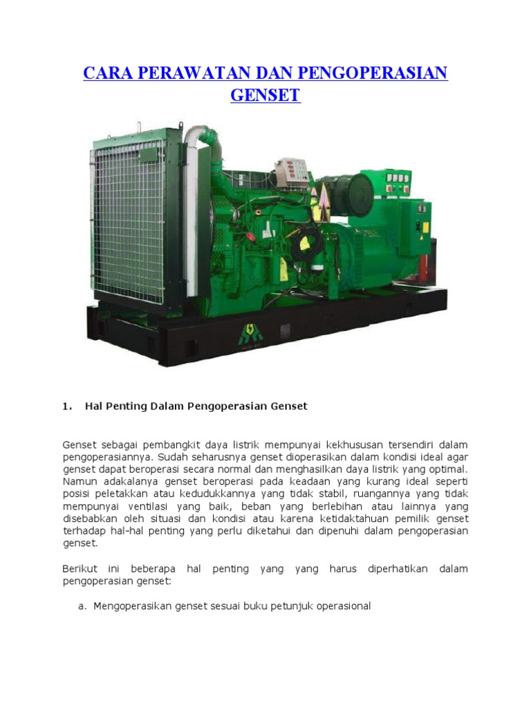 Sop Genset 1 | PDF