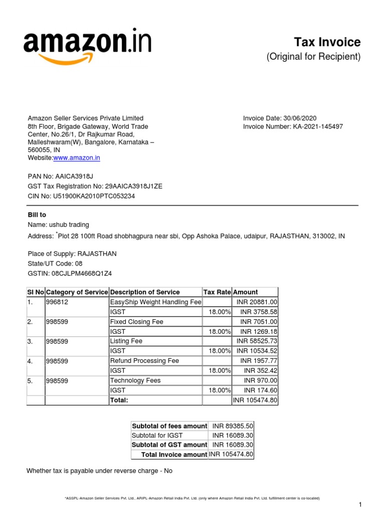Recipient Created Tax Invoice Agreement - Invoice