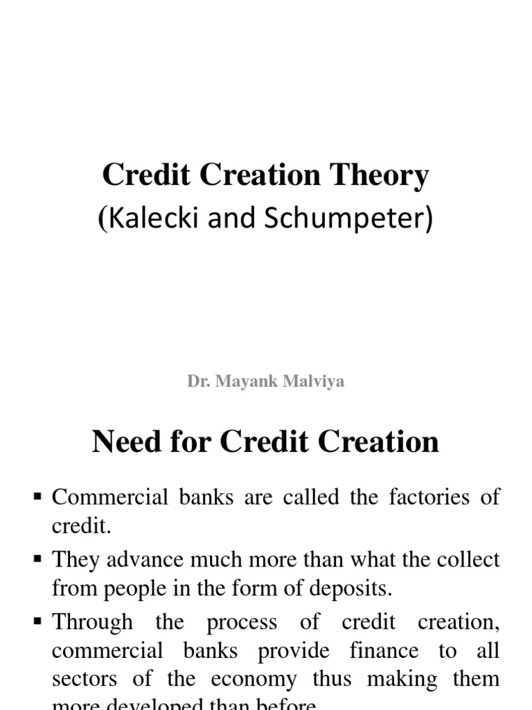 Credit Creation Theory (: Kalecki and Schumpeter) | PDF | Money ...