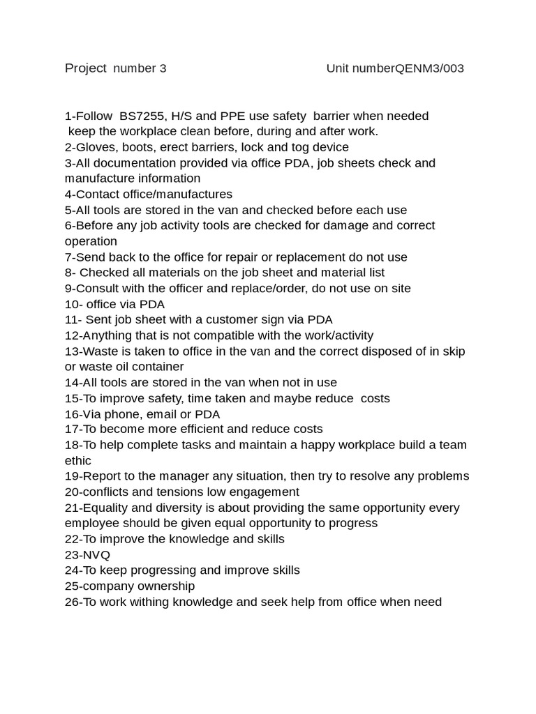 Project: Number 3 Unit Numberqenm3/003 | PDF