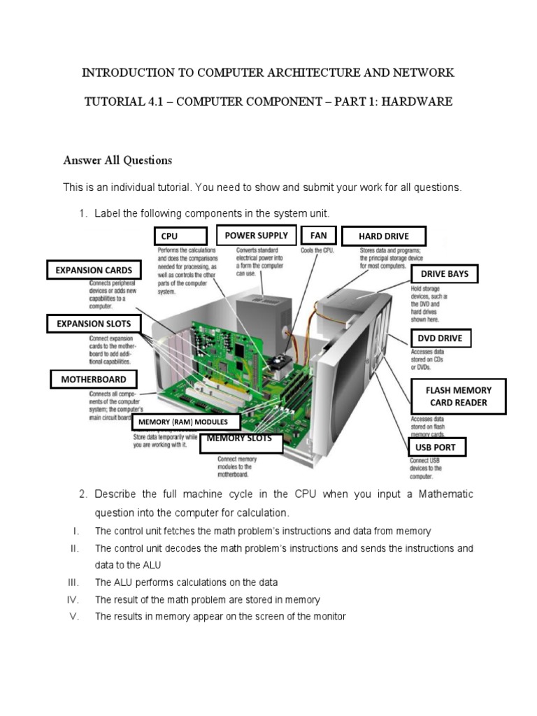 Introduction To Computer Architecture and Network Tutorial 4.1 - Computer Component - Part 1 ...