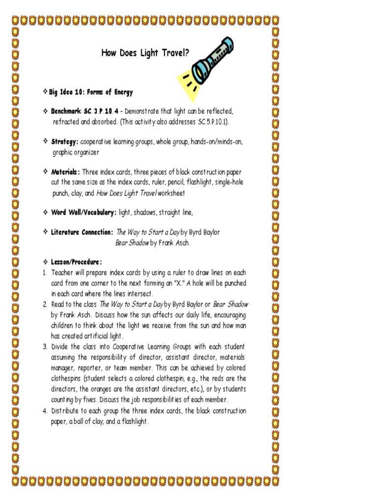 Light Experiments for Kids | PDF | Light | Cognition