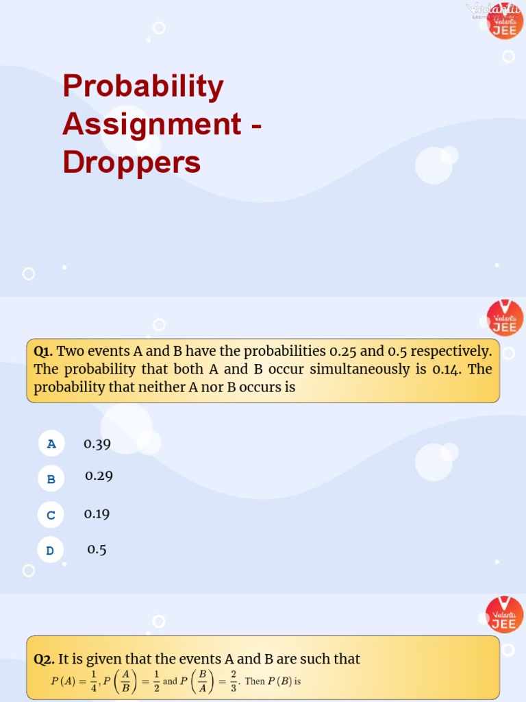 Probability Assignment Questions | PDF | Probability And Statistics ...