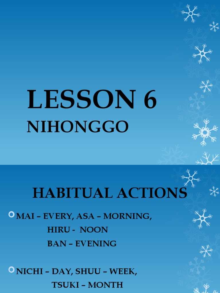 Lesson 6 - Nihonggo | PDF | East Asian Cuisine | Japan