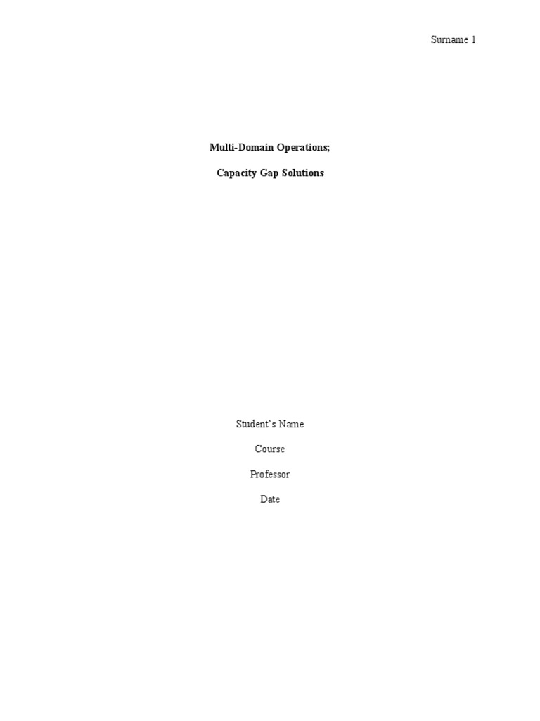 Capacity Gap Solutions-Multi-Domain Operations | PDF | Military Tactics ...