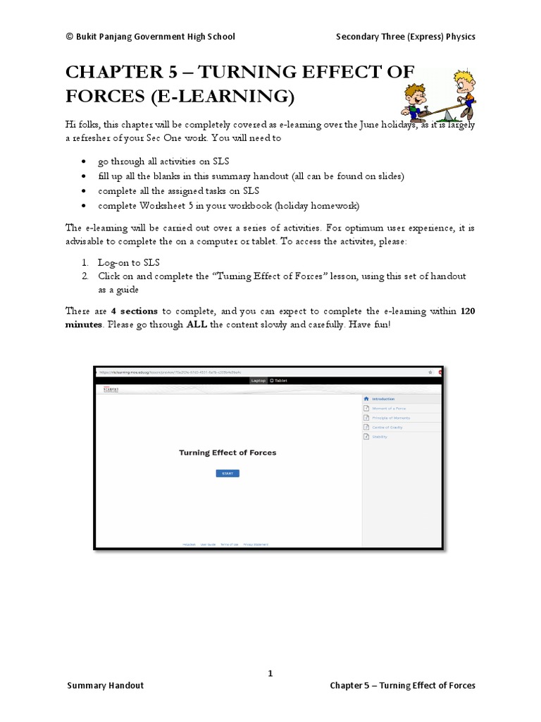 Chapter 5 - Turning Effect of Forces (E-Learning) | PDF | Torque | Force