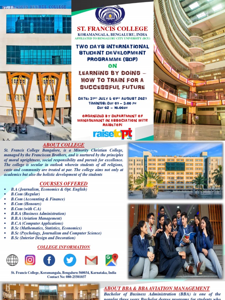 St. Francis College's 2-Day International Student Development Programme | PDF | Learning | Human ...