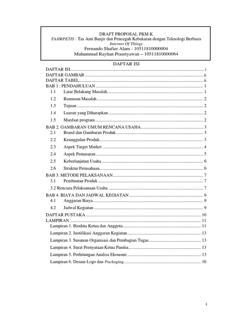 Draft Proposal - Final - PKM - K - TAJIRPETIS | PDF | Bisnis | Sains & Matematika