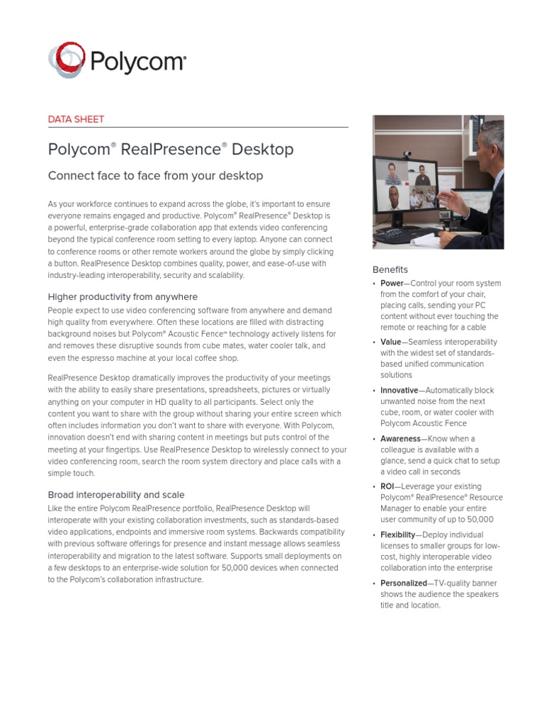 Polycom Realpresence Desktop: Connect Face To Face From Your Desktop ...