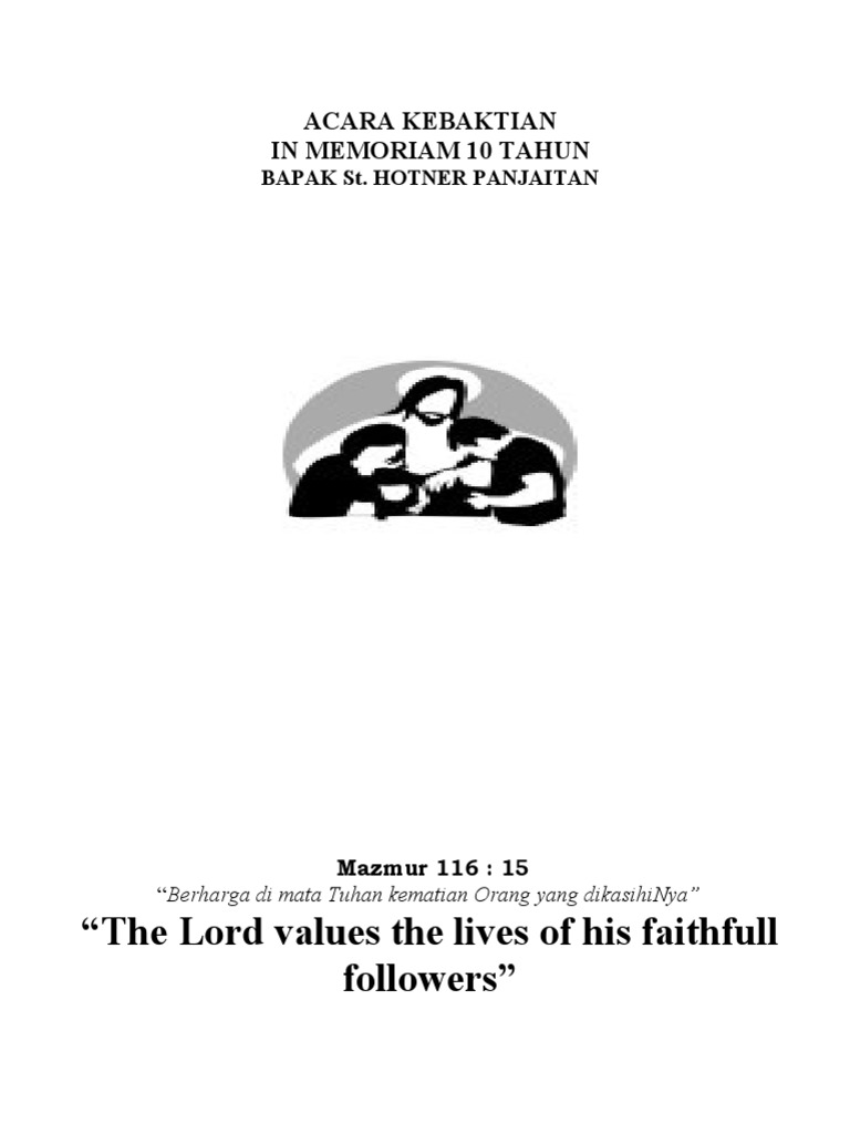 Peringatan 10 Tahun St. Hotner Panjaitan | PDF | Seni & Disiplin Bahasa ...
