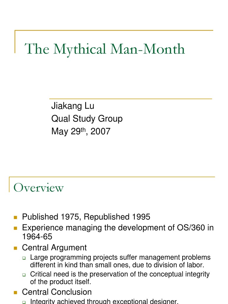 Summary of The Mythical Man-Month | PDF | Computer Programming ...