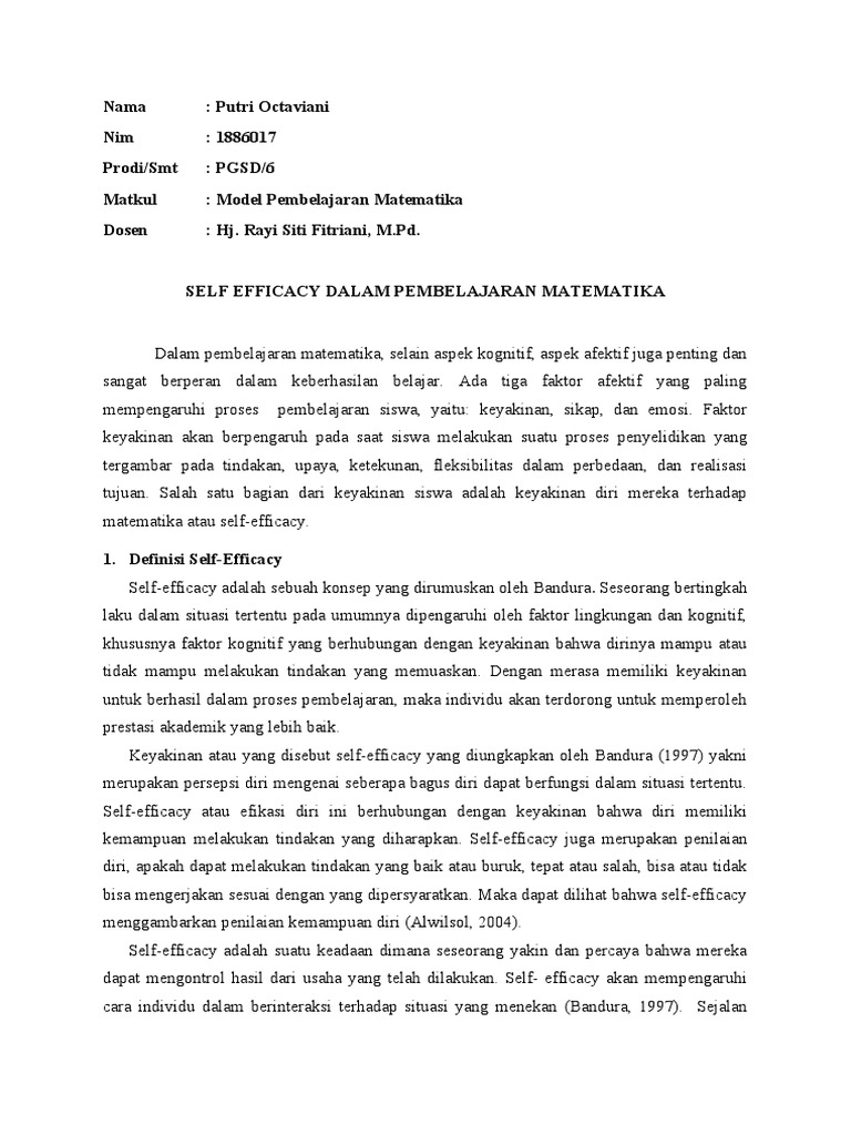 Self Efficacy | PDF