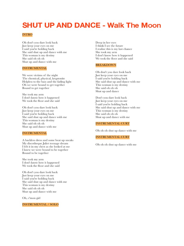 Shut Up and Dance | PDF