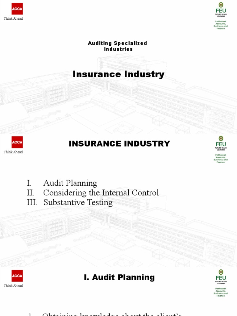 Insurance Industry Audit Overview | PDF | Internal Control | Insurance