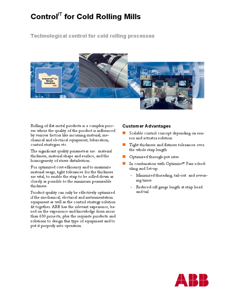 Technological Control For Cold Rolling Processes | Download Free PDF ...