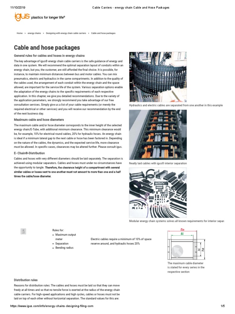 Cable Carriers - Energy Chain Cable and Hose Packages | PDF ...