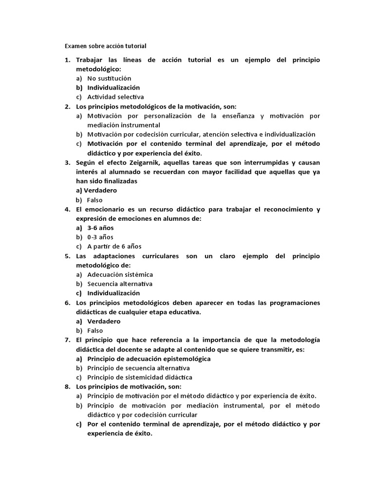Examen Sobre Acción Tutorial | PDF
