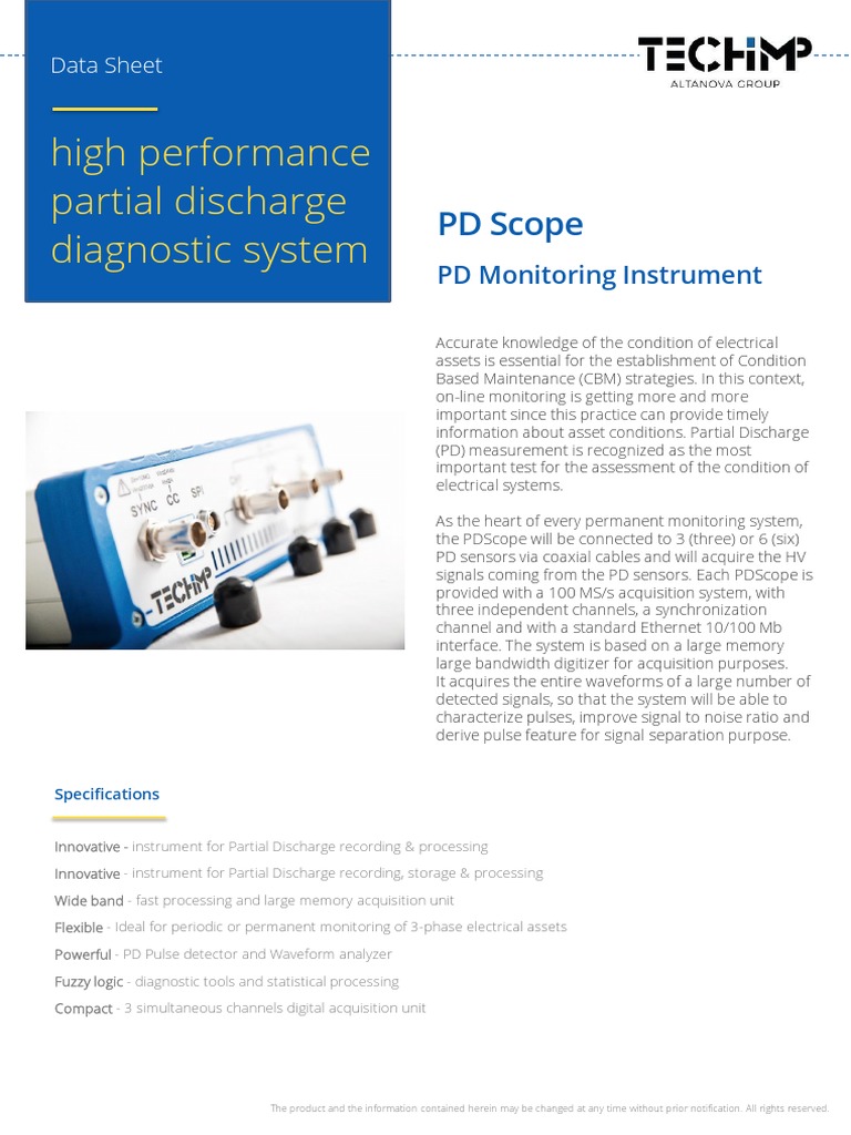 High Performance Partial Discharge Diagnostic System: PD Scope | PDF ...