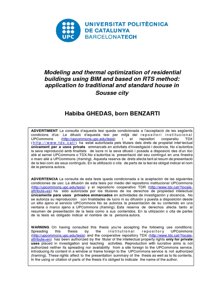Modeling and Thermal Optimization of Residential Buildings Using BIM and Based On RTS Method ...