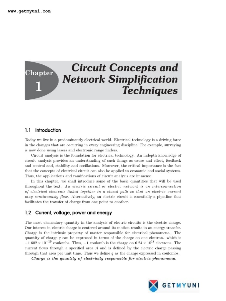Circuit Concepts and Network Simplification Techniques | PDF ...