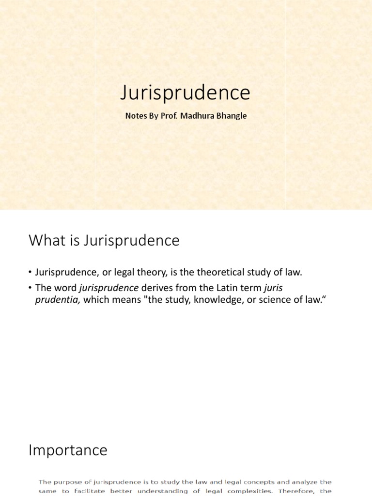 An Overview of Jurisprudence: The Theoretical Study of Law | PDF | Precedent | Statutory ...