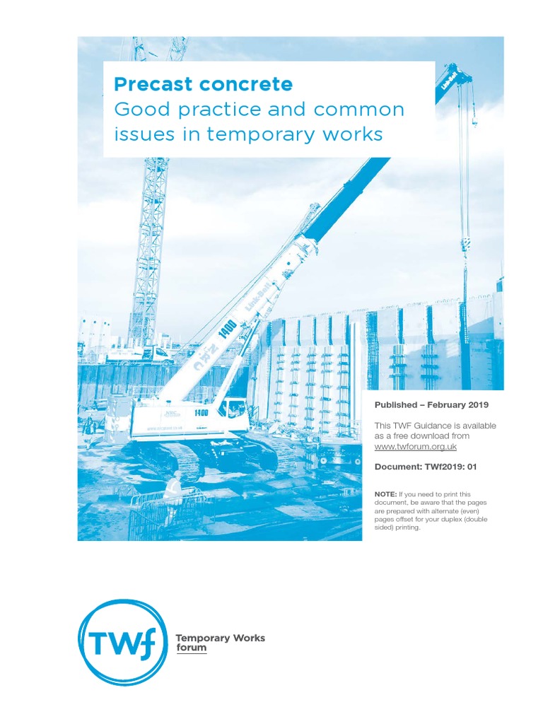 Precast Concrete: Temporary Works Guide | PDF | Specification ...