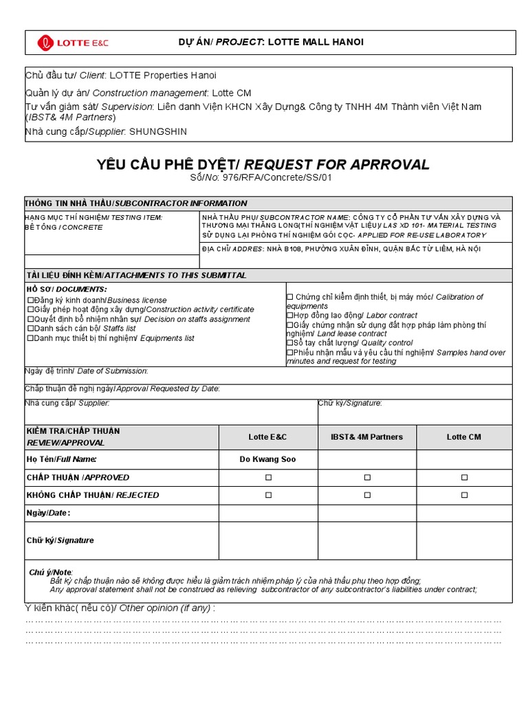 Subcontractor Approval-Revise | PDF