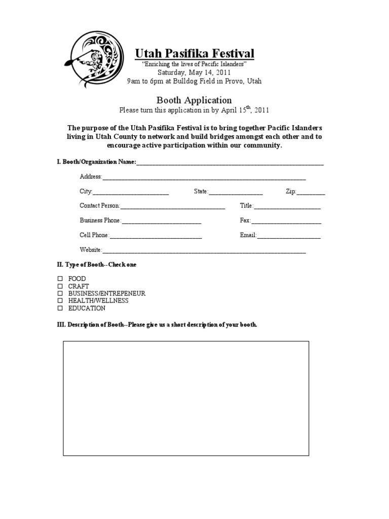 Booth Application | PDF | Fee | Indemnity