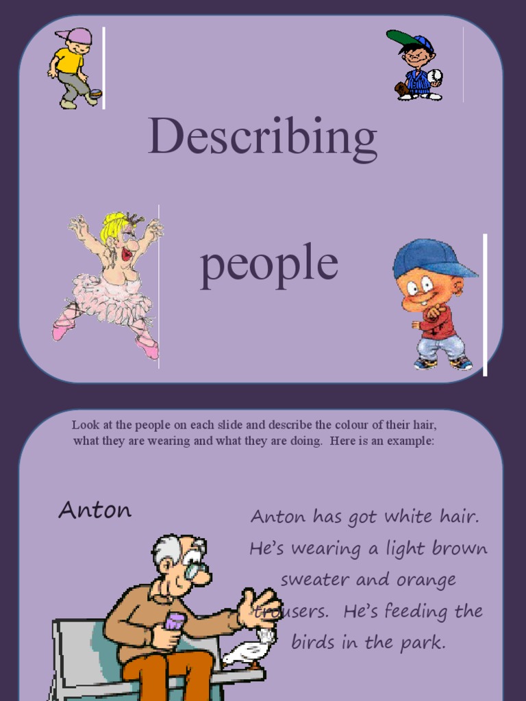 Describing People Fun Activities Games Picture Description Exercises ...
