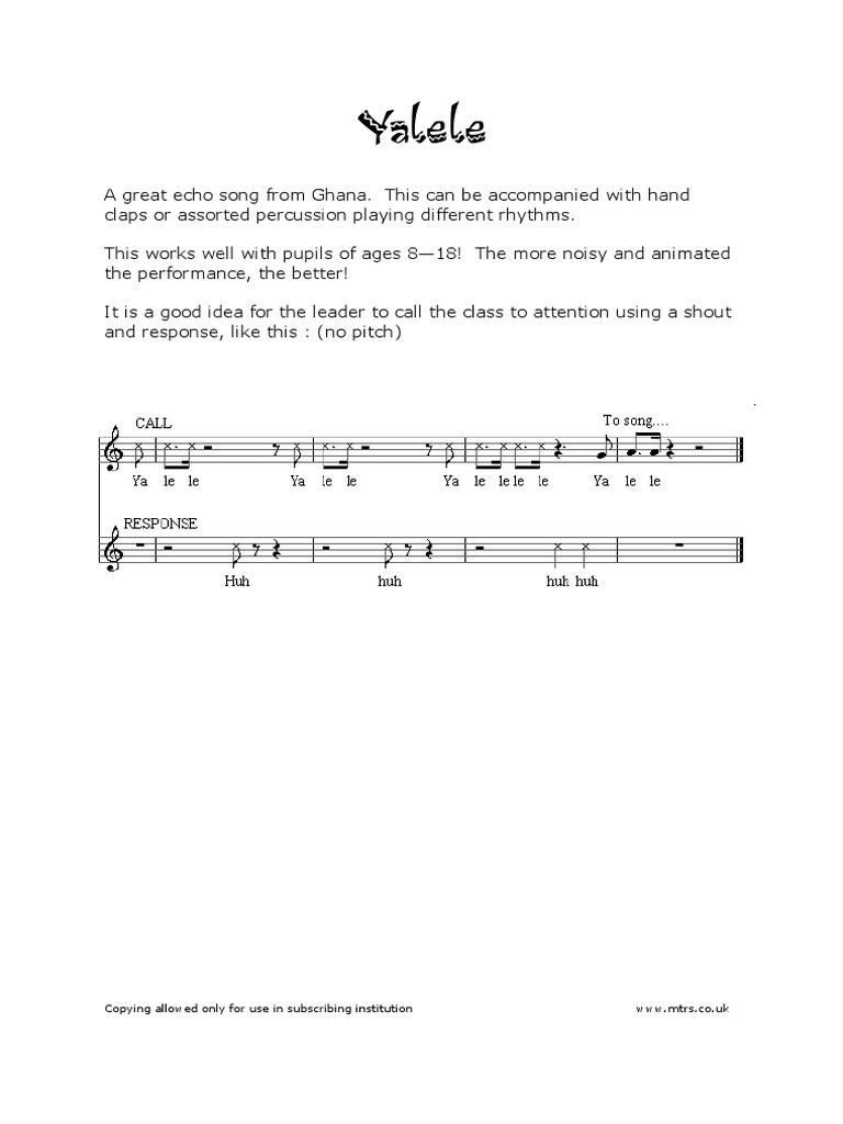 Yalele | PDF | Performing Arts | Sound