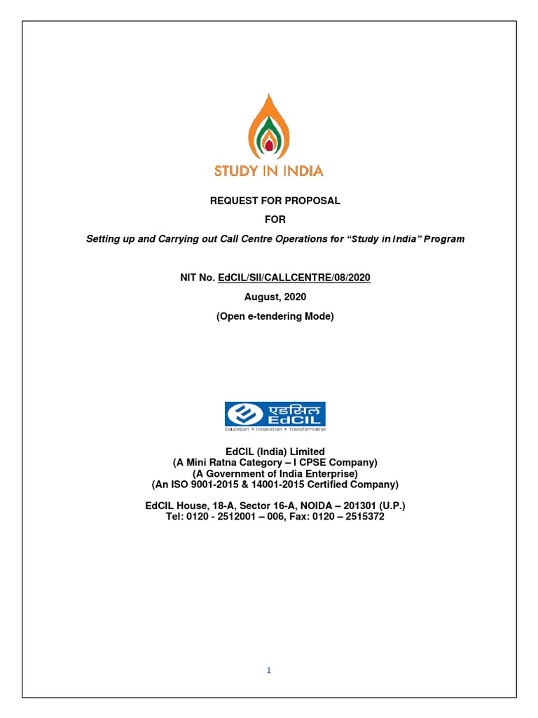RFP-call Center - Final | PDF | Request For Proposal | International ...