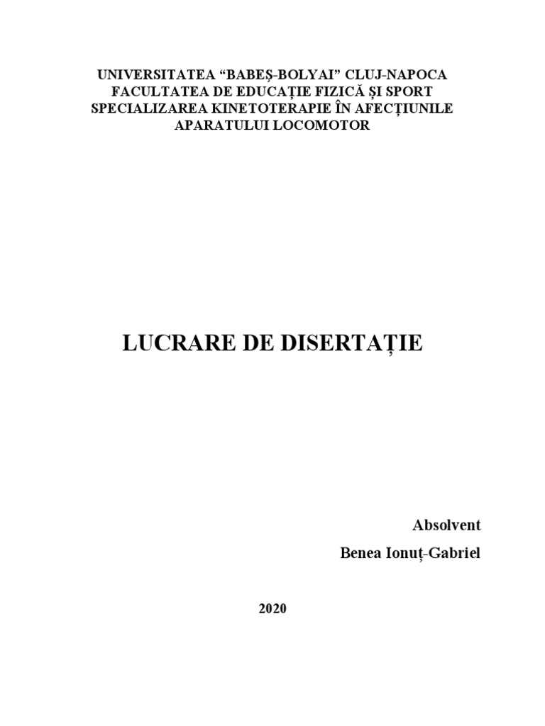 Lucrare de Disertație Benea Ionuț Gabriel | PDF