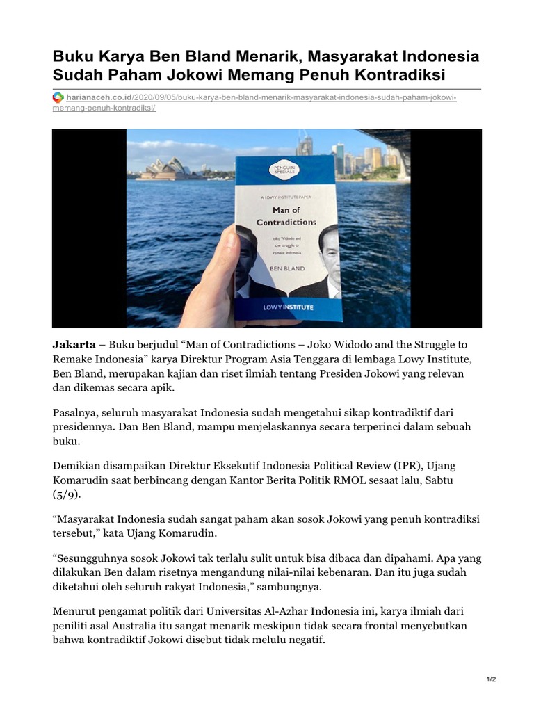 Harianaceh - Co.id-Buku Karya Ben Bland Menarik Masyarakat Indonesia ...
