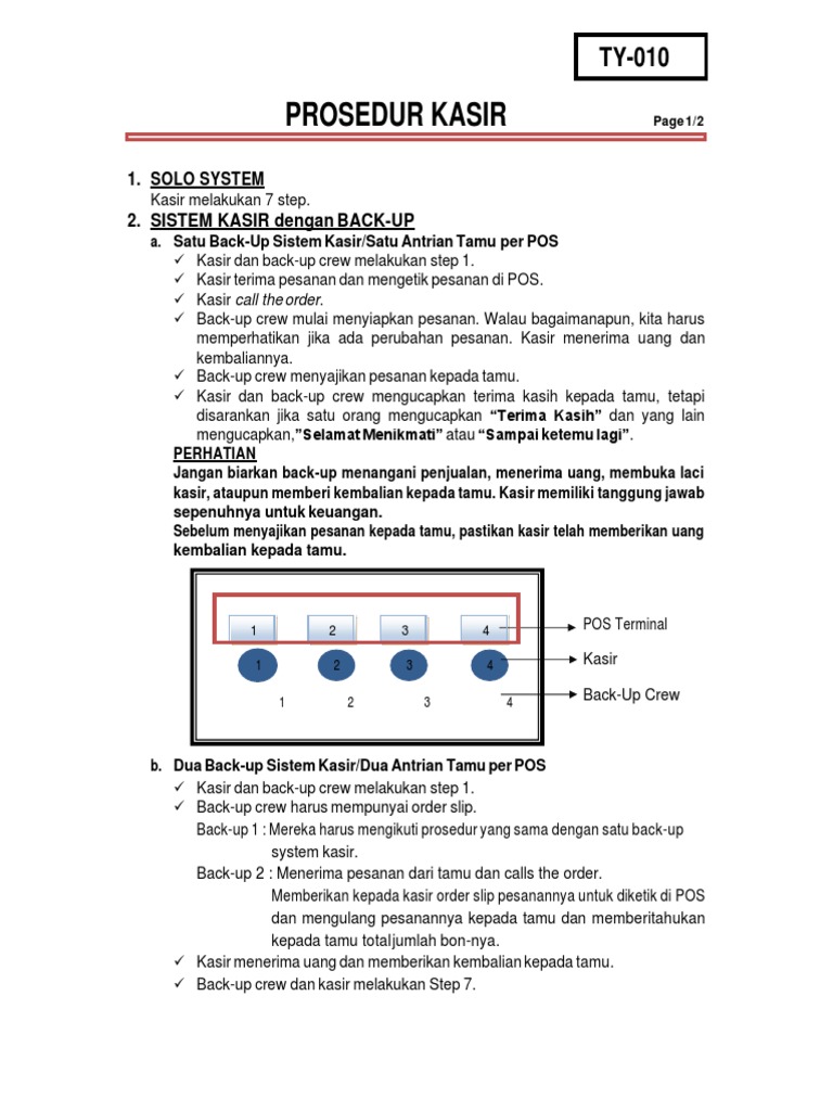 TY-01 Kasir-Training | PDF